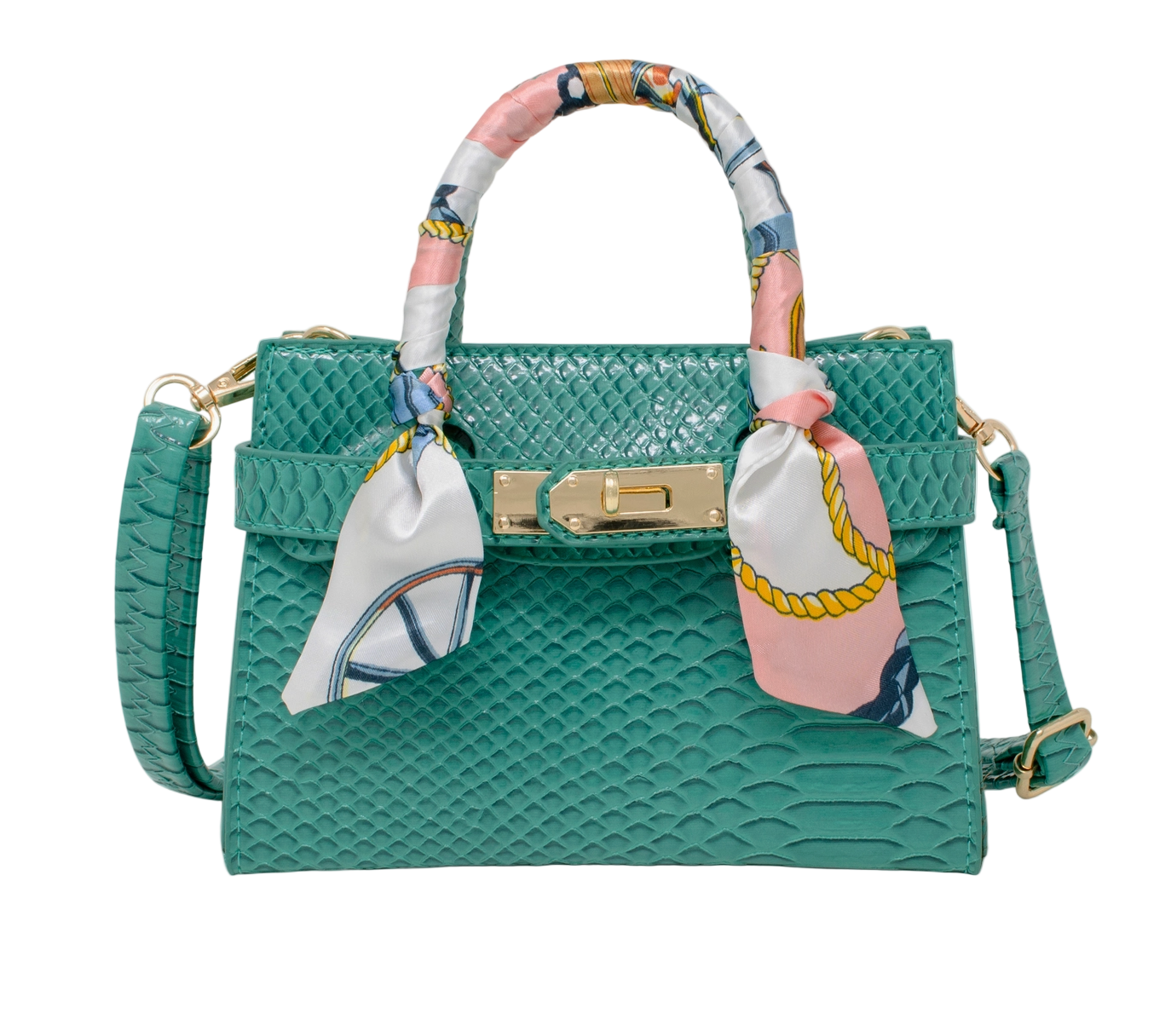 Girls Crocodile Scarf Handbag - Sea Green – Flora Ottimer