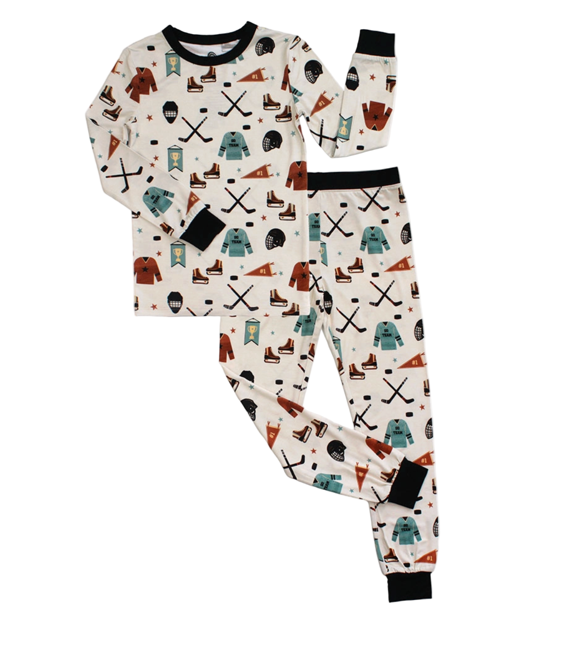 Hat Trick Hockey Print Bamboo Pajams Set – Flora Ottimer